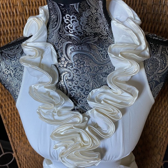 B Darlin | Dresses | B Darlin Ivory Ruffle Halter Fitted Dress 34 Jr ...